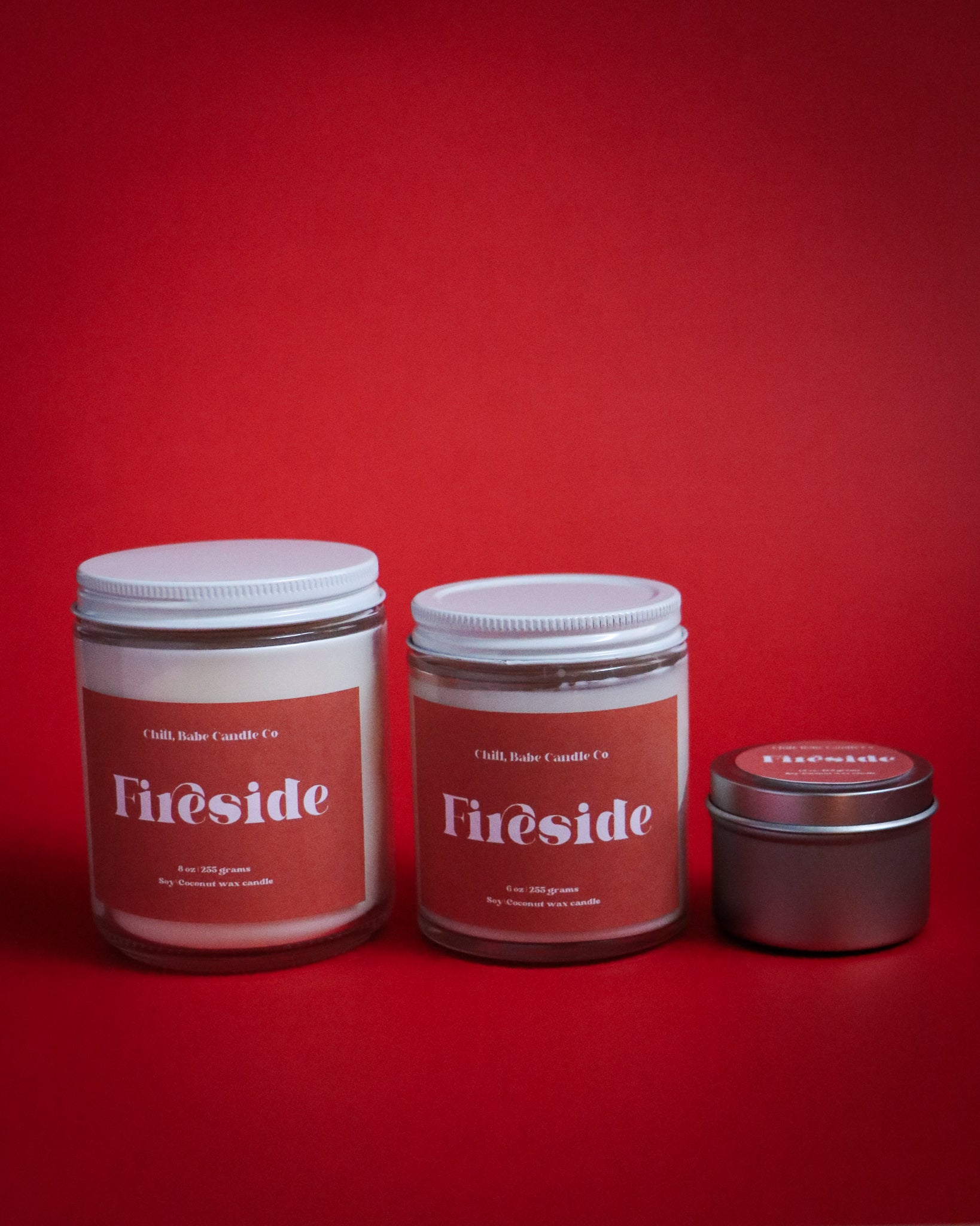 Fireside Candle | Vanilla + Smokey Woods - Chill, Babe Candle Co