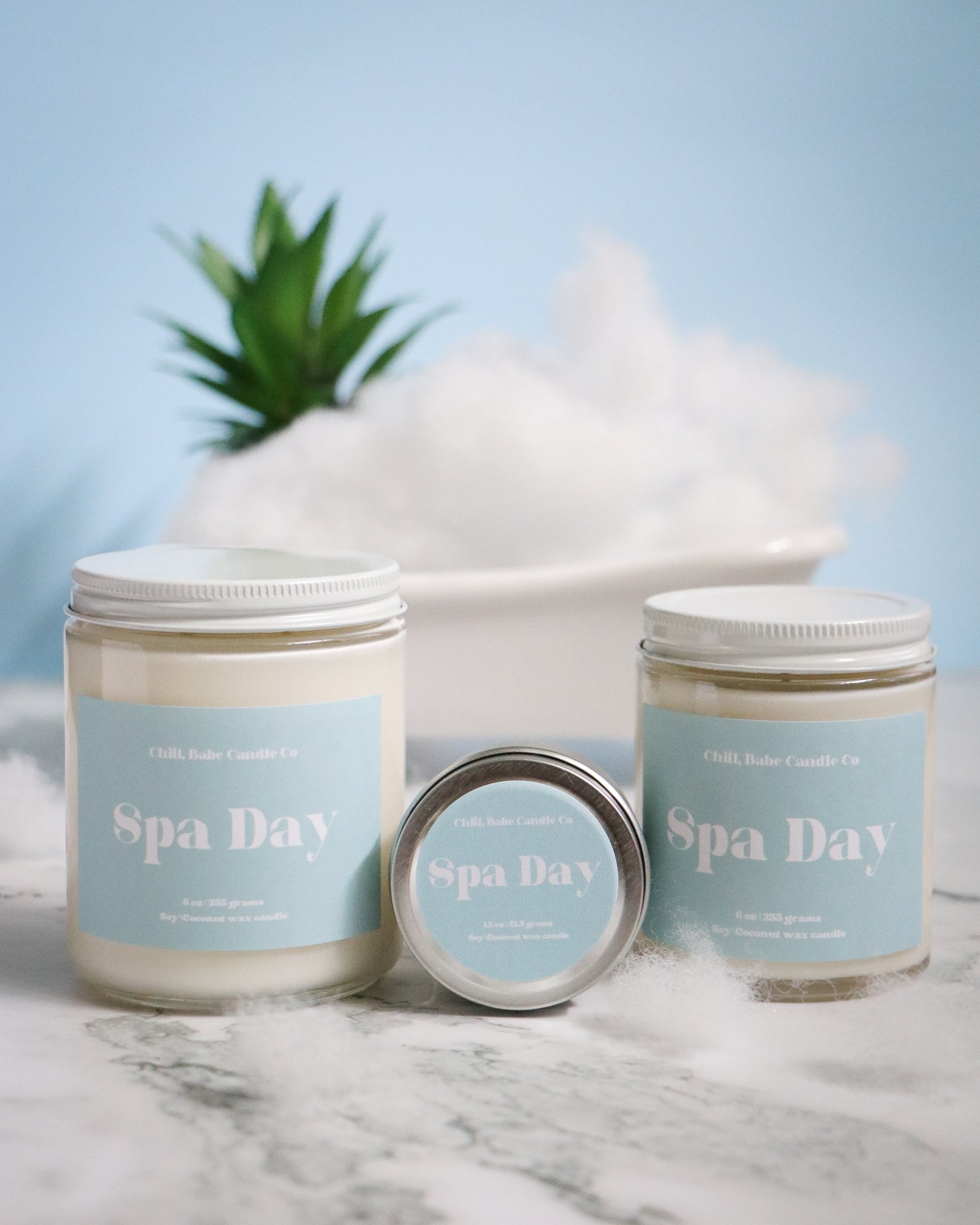 Spa Day Candle | White Tea + Citrus + Jasmine - Chill, Babe Candle Co